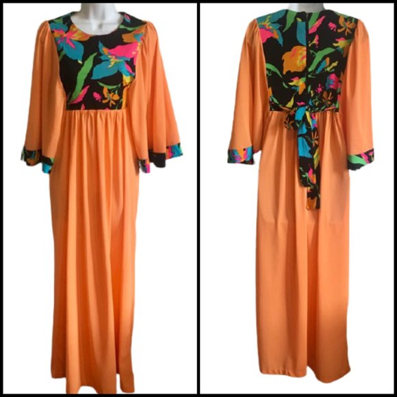 Butterfield 8 | Dresses | Butterfield 8 Vintage Maxi Dress Kaftan Nylon ...